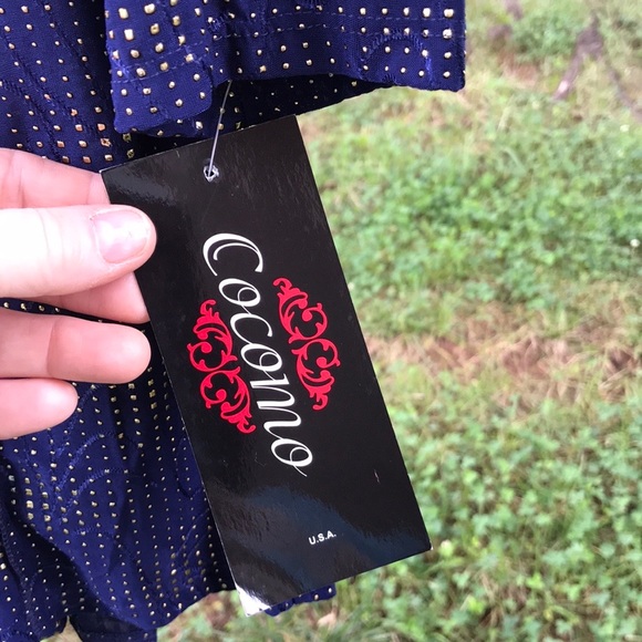 Cocomo | Tops | Nwt Cocomo Embroidered Pleated Gold Stud Blouse S ...